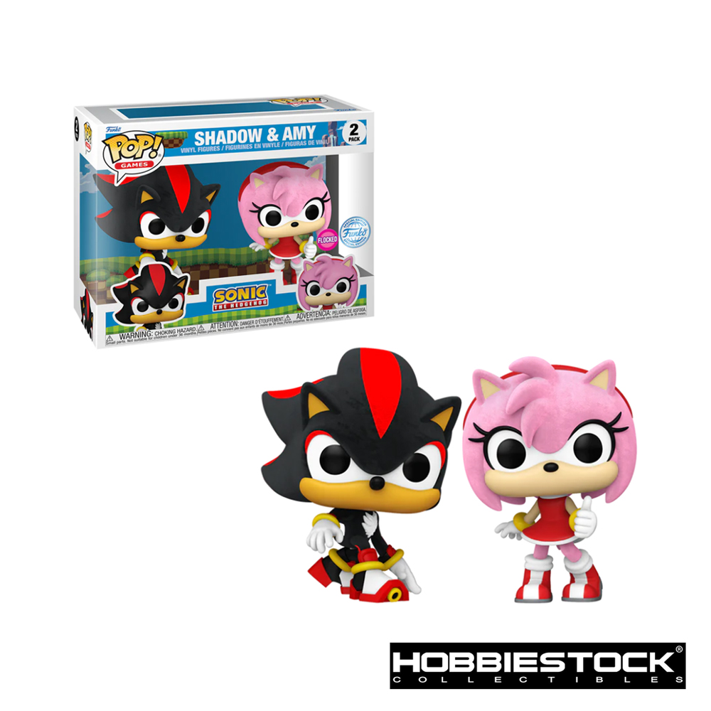 Funko Pop! Games: Sonic - 2-Pack Shadow & Amy Rose (Flocked) Exclusive ...