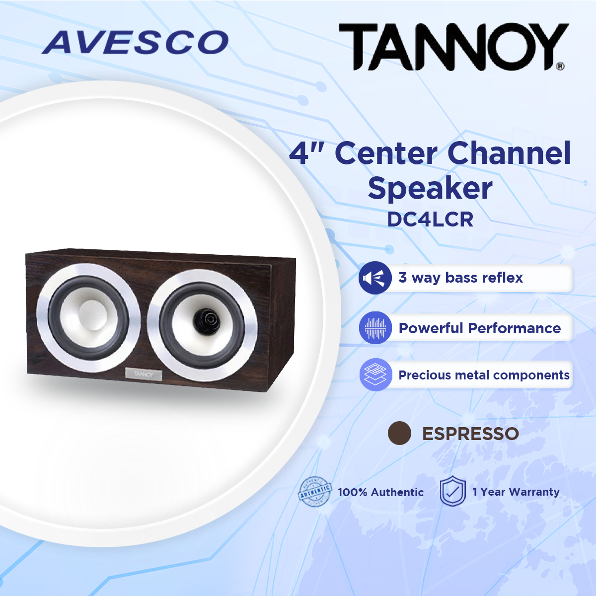 Tannoy Revolution DC4LCR 4" Full-range Dual Concentric™ HiFi Center ...