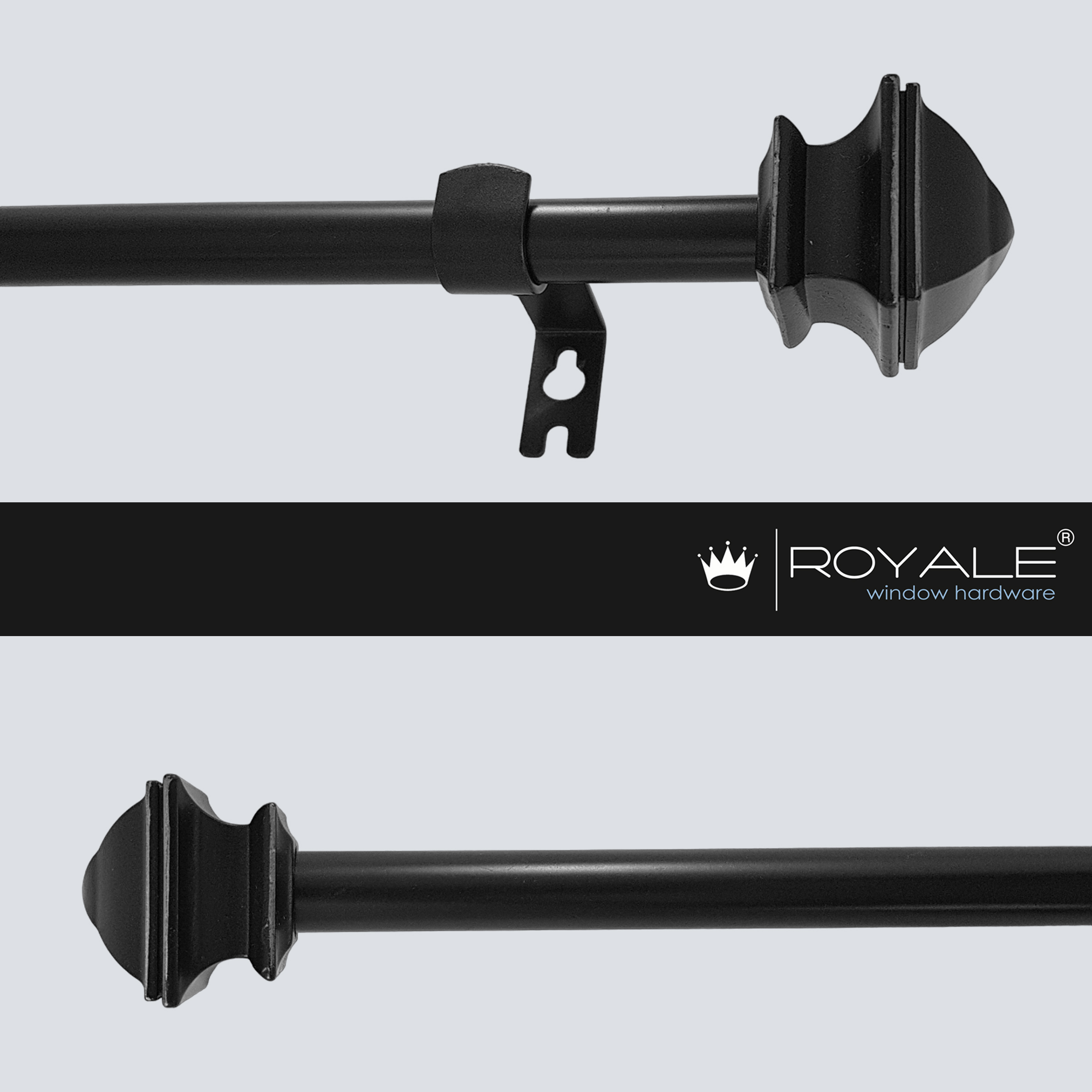 CURTAIN PREMIUM ROD BROWN or BLACK 16mm (0 .6in ) diameter 49in to 85in ...