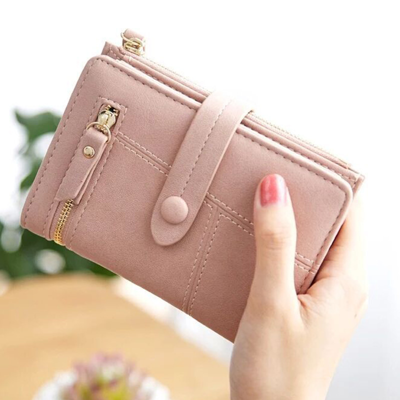 CEXIKA Women's Short Wallet Multi-function Buckle Multi-card Purse ...