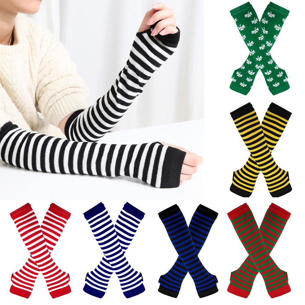 5210A เด็กผู้หญิง ลาย Handschoenen ฝ้าย เสื้อแขนยาว ปลอกแขนอุ่นข้อมือ ถุงมือยาวไร้นิ้ว ถุงมือ ...