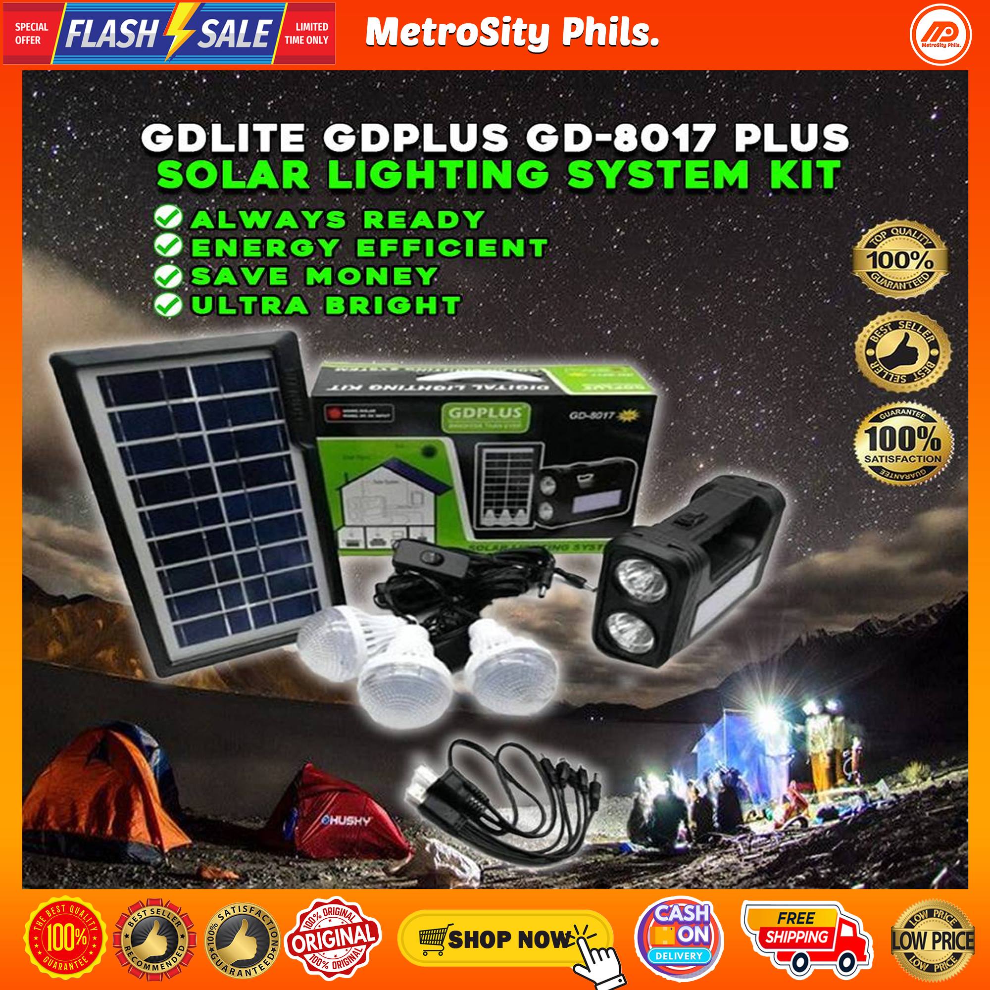 ORIGINAL NEW GDLITE GDPLUS GD-8017 PLUS SOLAR LIGHTING SYSTEM KIT ...