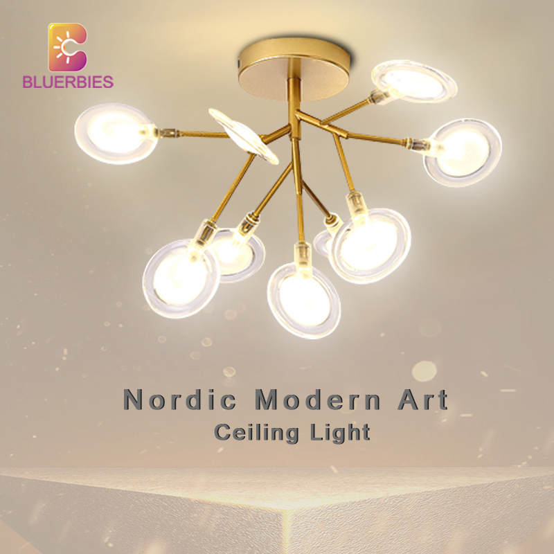 LED Ceiling Light Nordic Minimalist Modern Design 9 Head Branches ...
