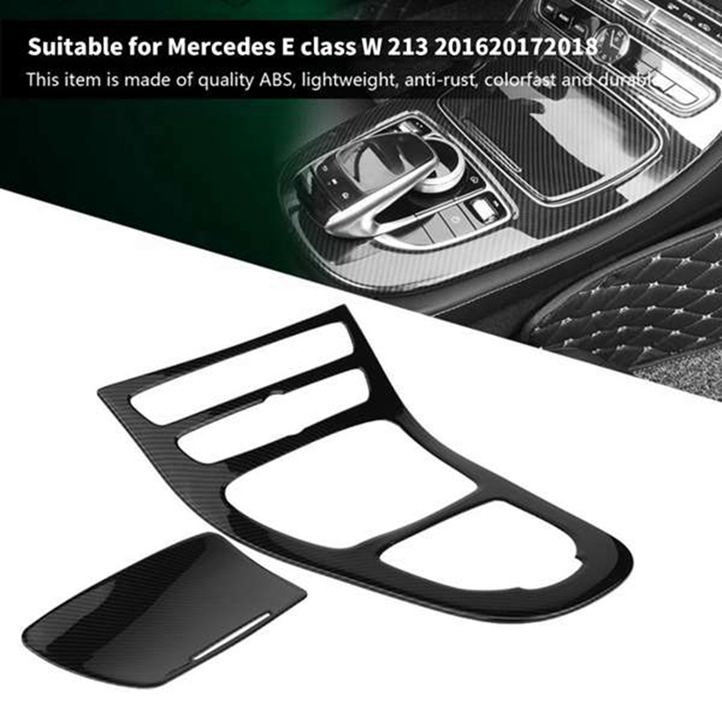 Car Center Control Gear Shift Panel Decorative Trim Cover Carbon Fiber ...