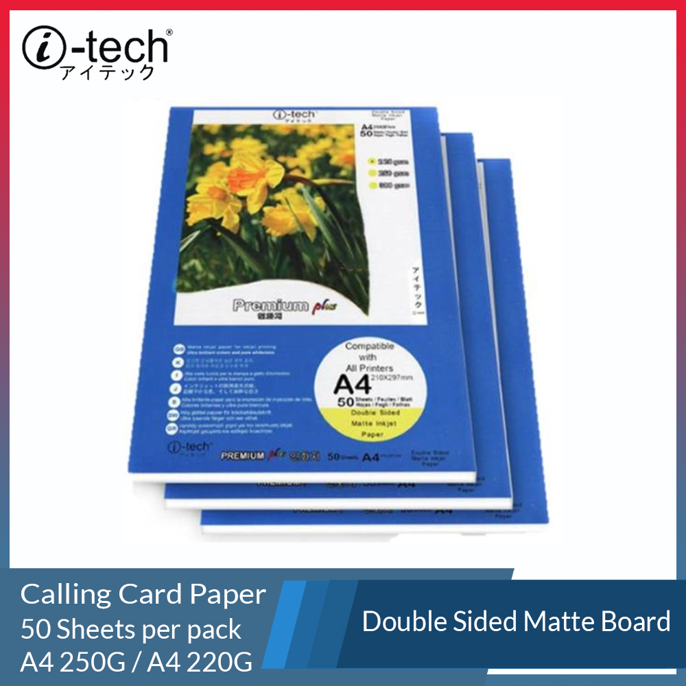 i-tech double sided photo paper matte / Calling card paper 50 sheets ...