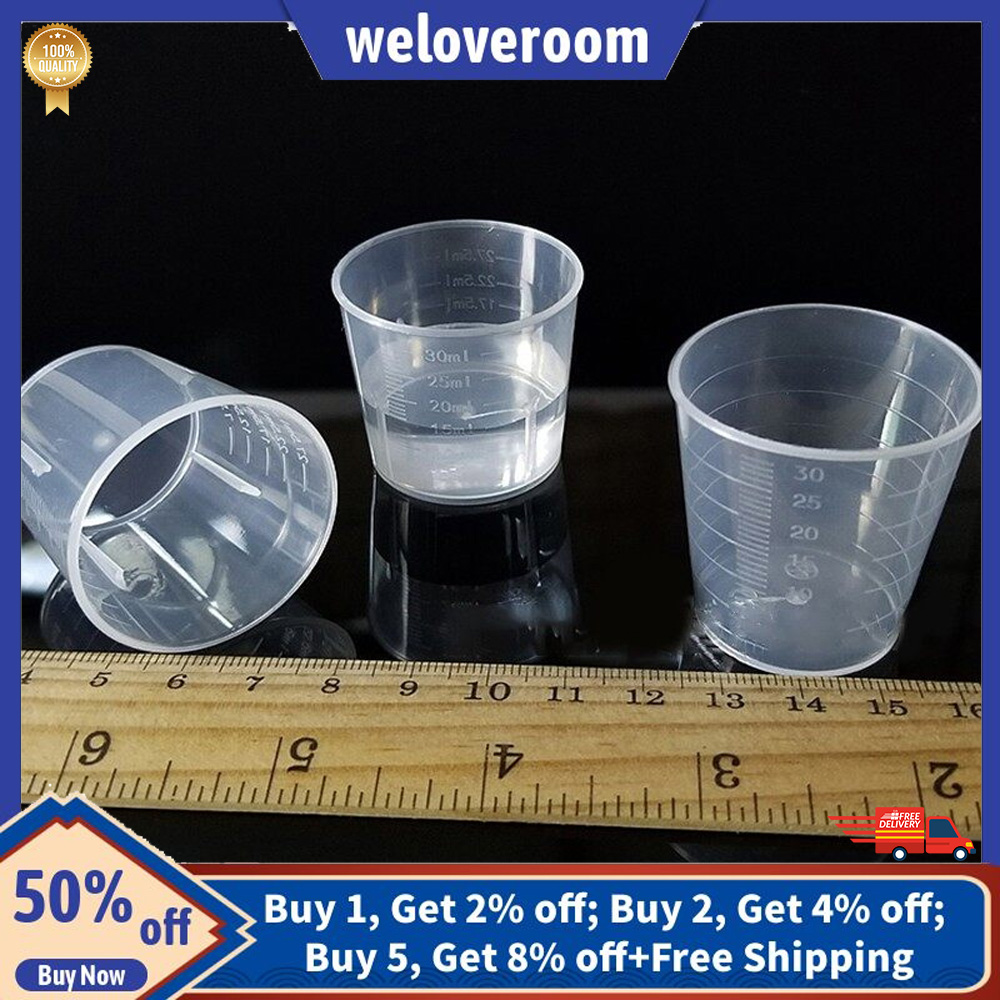 10pcs/set 15ml/30ml Transparent Clear Plastic Double-scale Medicine ...