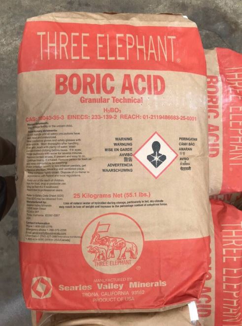 25kg Three Elephant Boric Powder (Pure) for Ant / Cockroach Killer ...