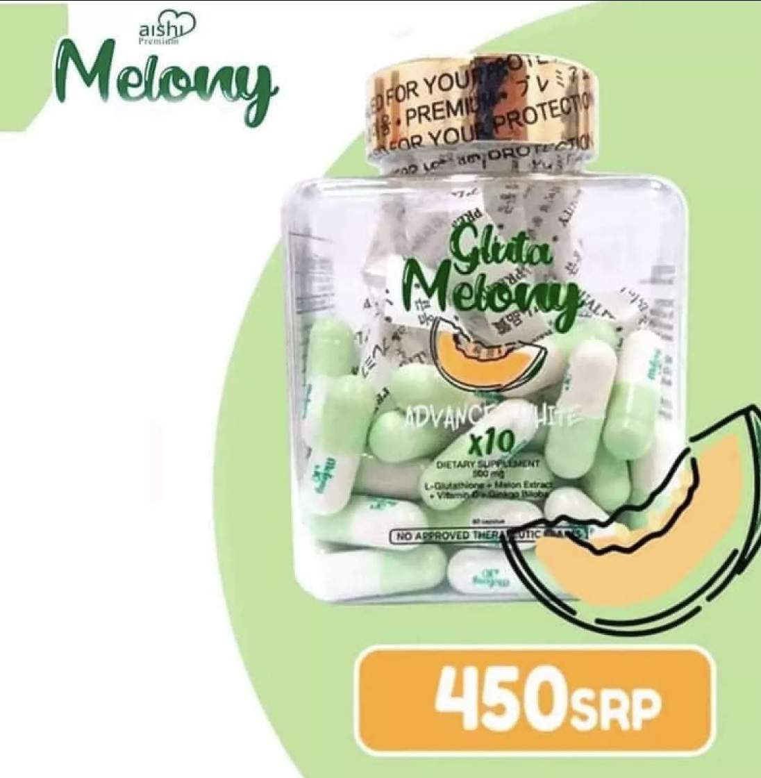 Gluta Melony Advanced White x10 (60 cap) | Glutathione + Collagen ...