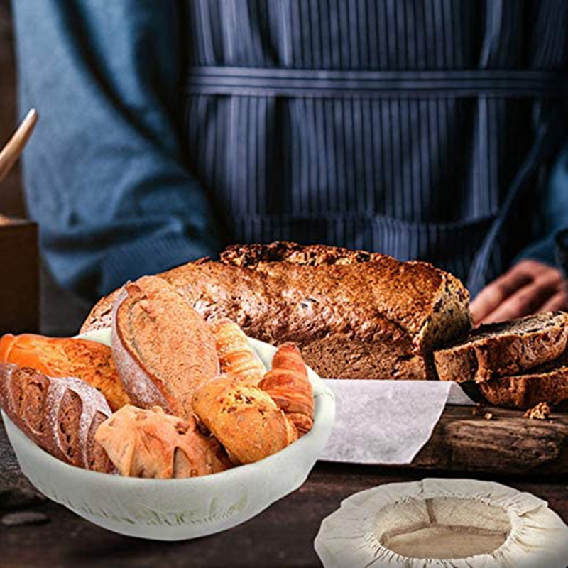 6 Packs Of Bread Proofing Basket Cloth Linen Lining and Dough Scraper ...