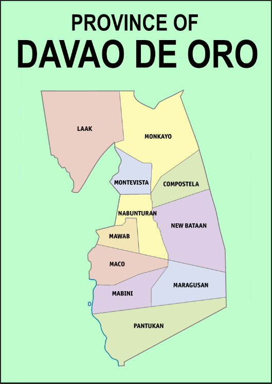 Davao De Oro Province Map Waterproof A4 Laminated Chart | Lazada PH