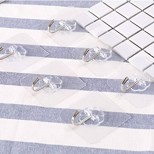 Self Adhesive Hooks, Heavy Duty Stick on Hooks Strong Wall Hanger Max ...
