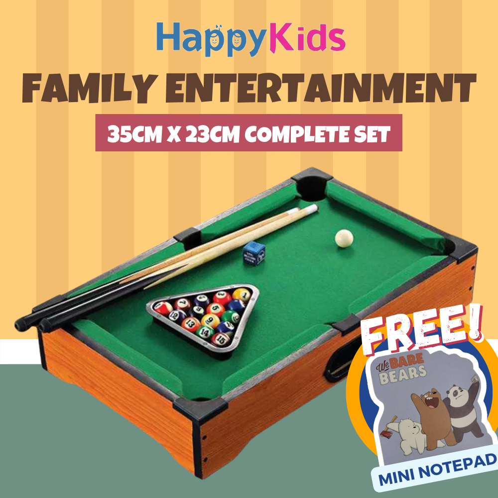 Happy Kids Billiards Table for Kids | Mini Billiard Pool Table Set 35cm ...
