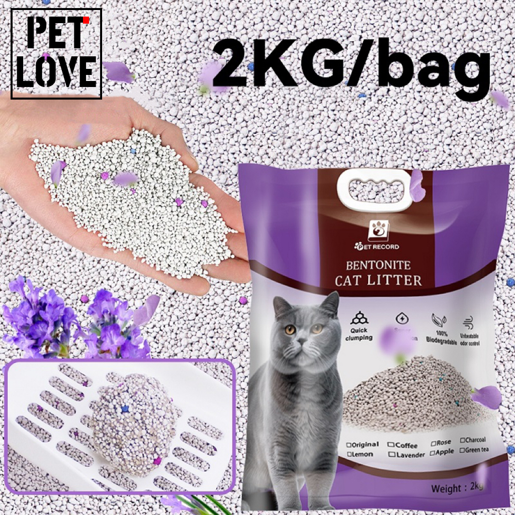 2kg Cat Litter Natural Bentonite Cat Litter Sand Eliminates Odor, Fast ...