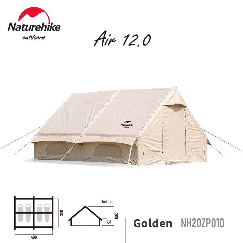 Naturehike EXTEND AIR Series 12.0 Air Inflatable Blended Cotton Camping Glamping Tent for 4 to 6 ...