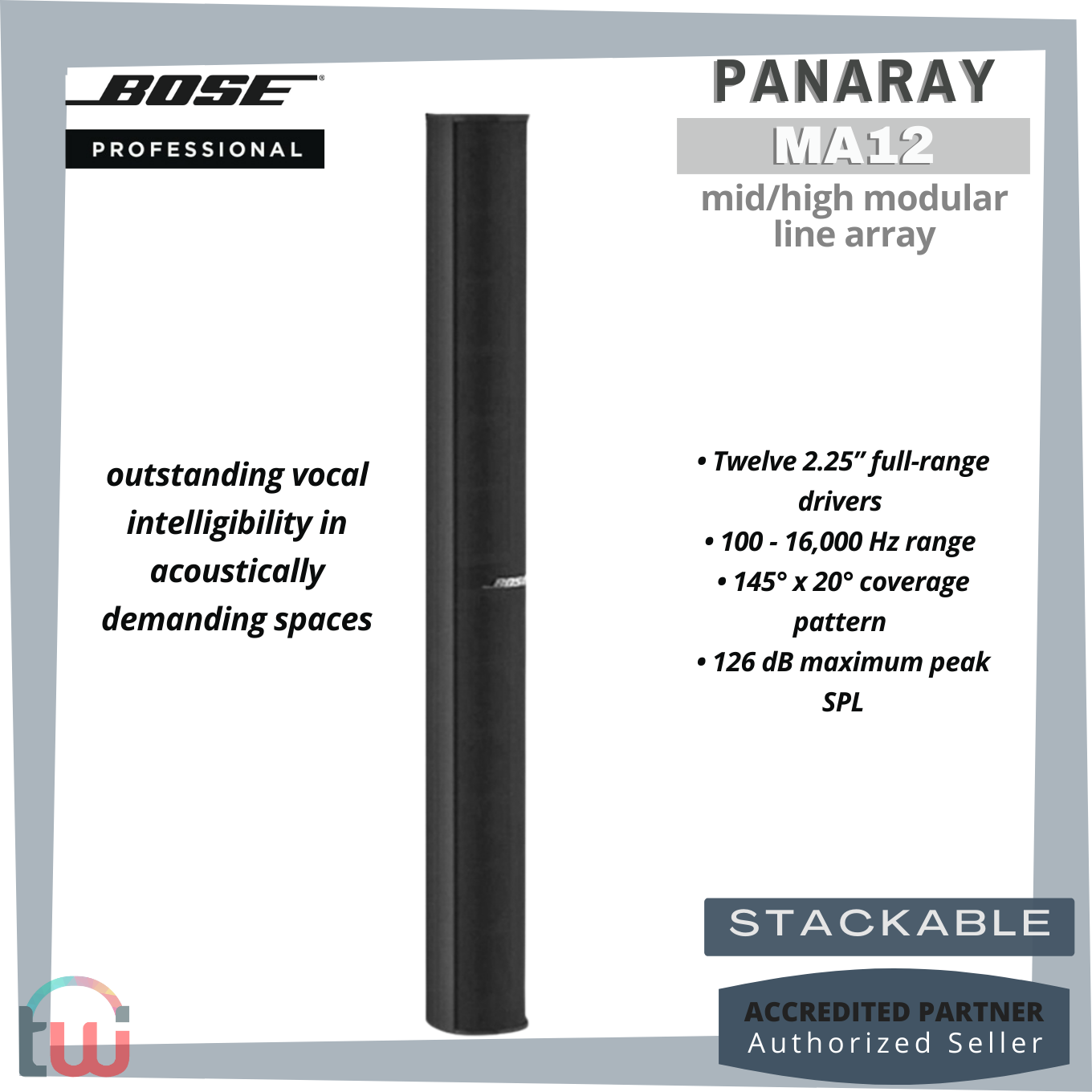 BOSE PANARAY Mid / High Modular Column Line Array Loudspeaker MA12 Full ...