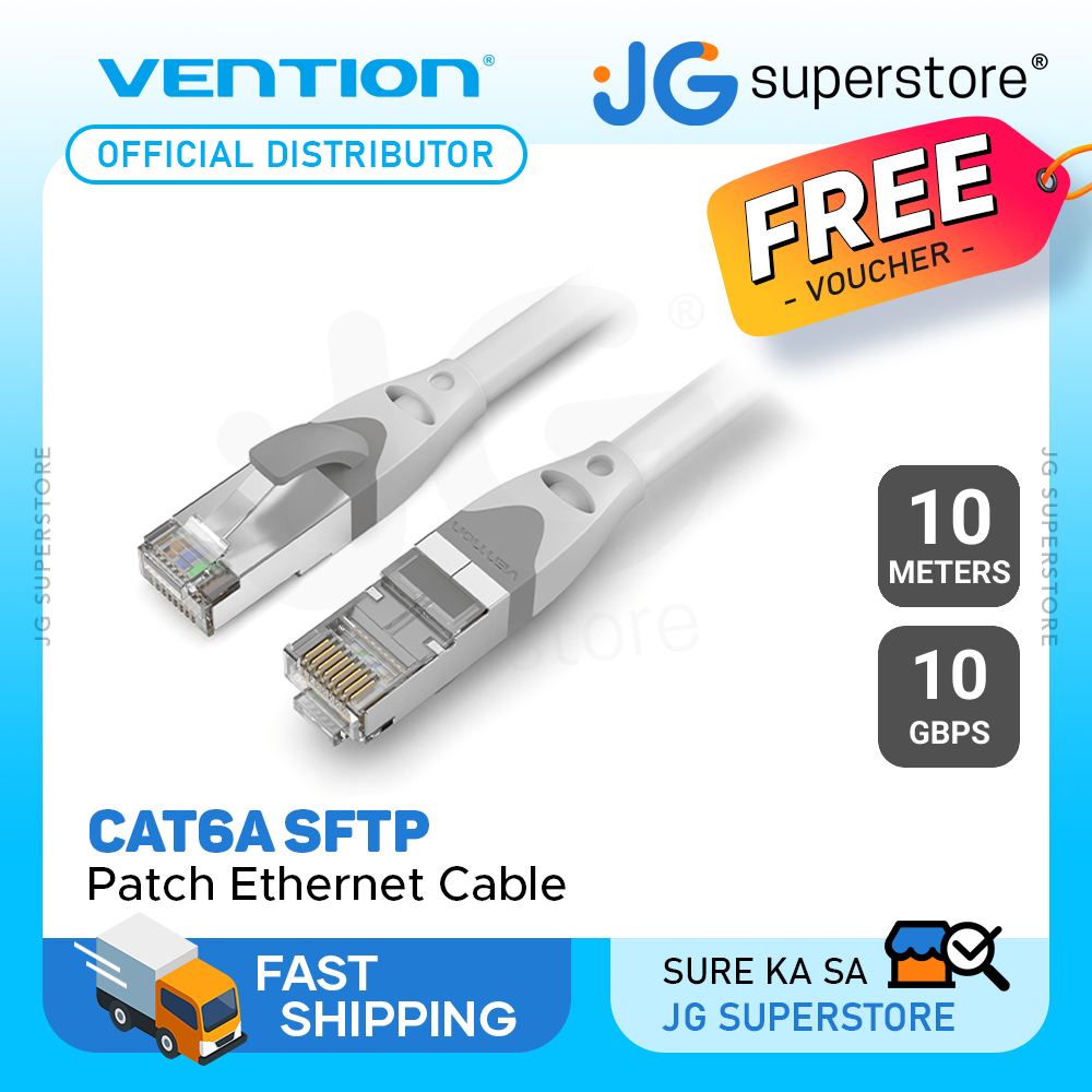 Vention (10m - 50m) Cat6A STFP Patch Ethernet LAN Cable Gray with ...