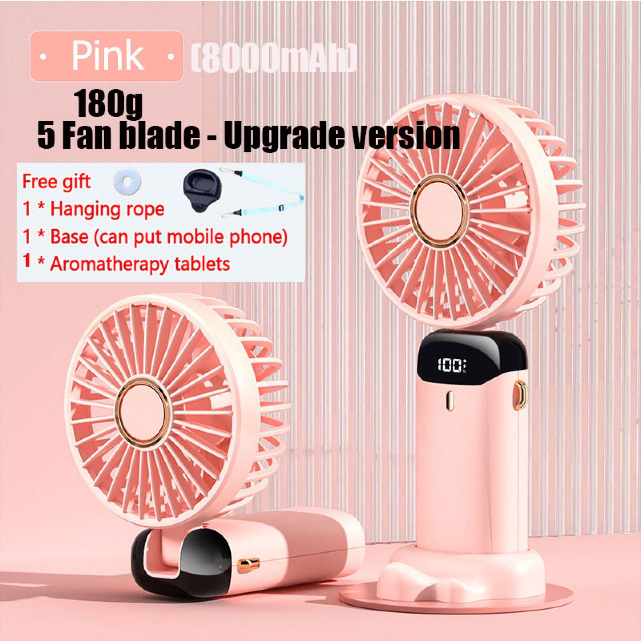 Portable Fan Rechargeable Vertical Air Cooler Electric Fan Foldable ...