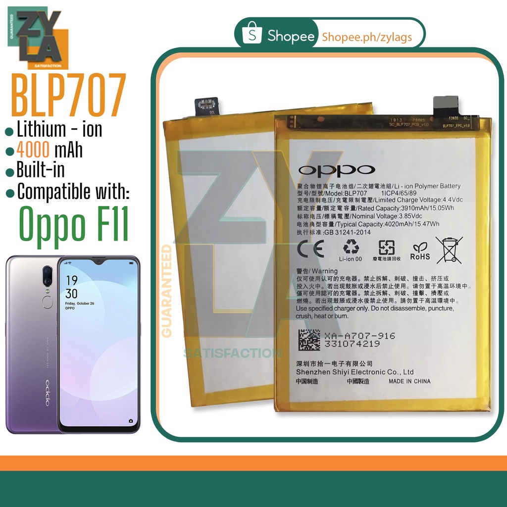 Oppo F11 Battery Model BLP707 Original Equipment Manufacturer | Lazada PH