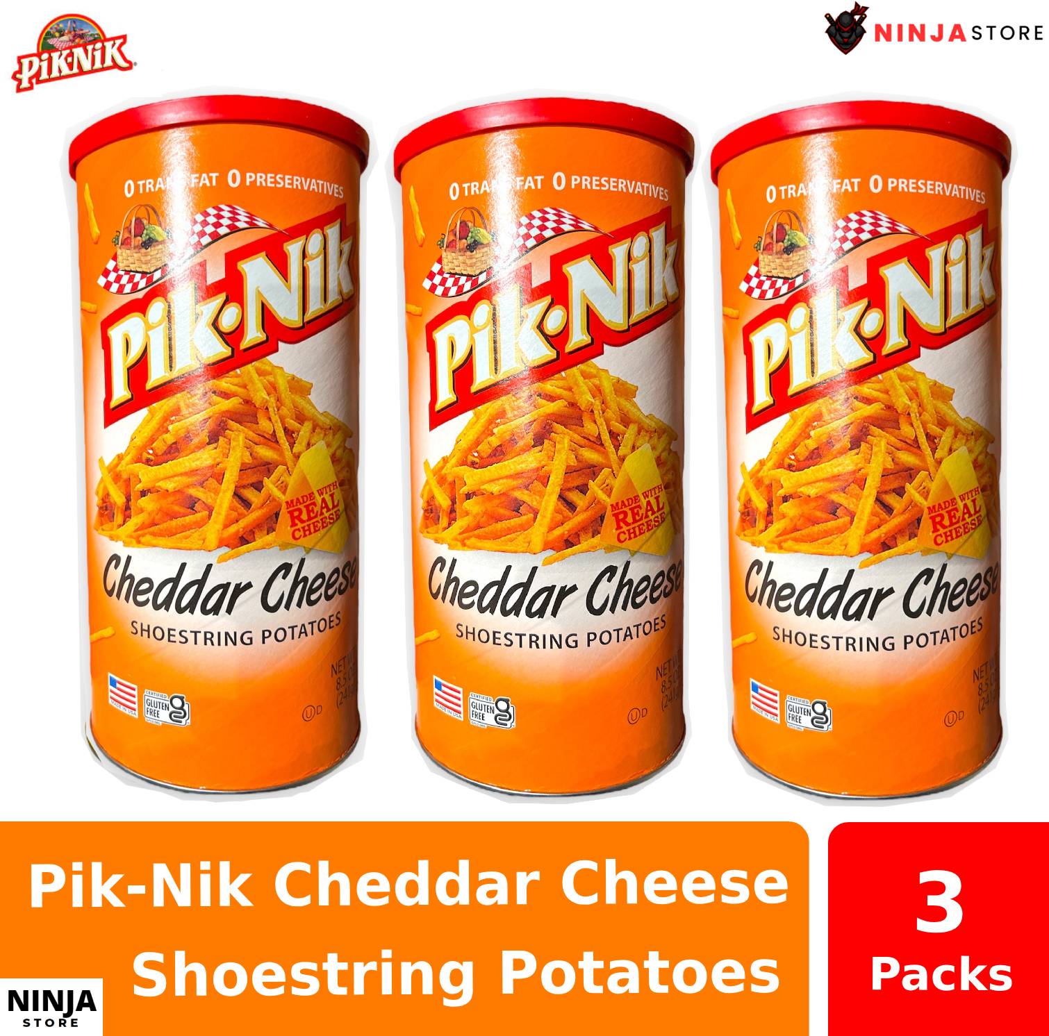 Pik-Nik Cheddar Cheese Shoestring Potatoes, 241g - Set of 3 | Lazada PH