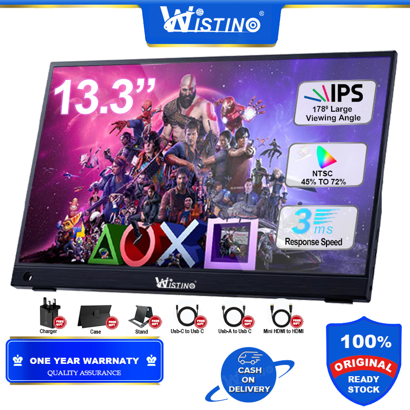 【Local Stock】Wistino 13.3inch USB Type c HDMI-Compatible HD 1080P ...