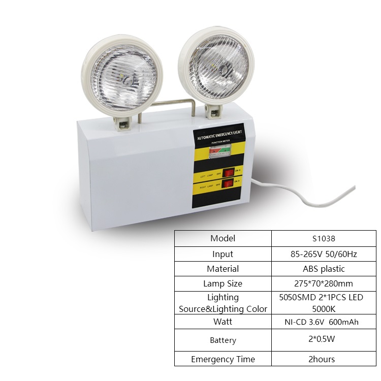 Wall-mounted Fire Twinhead Emergency Light Rechargeable Led Emergency ...