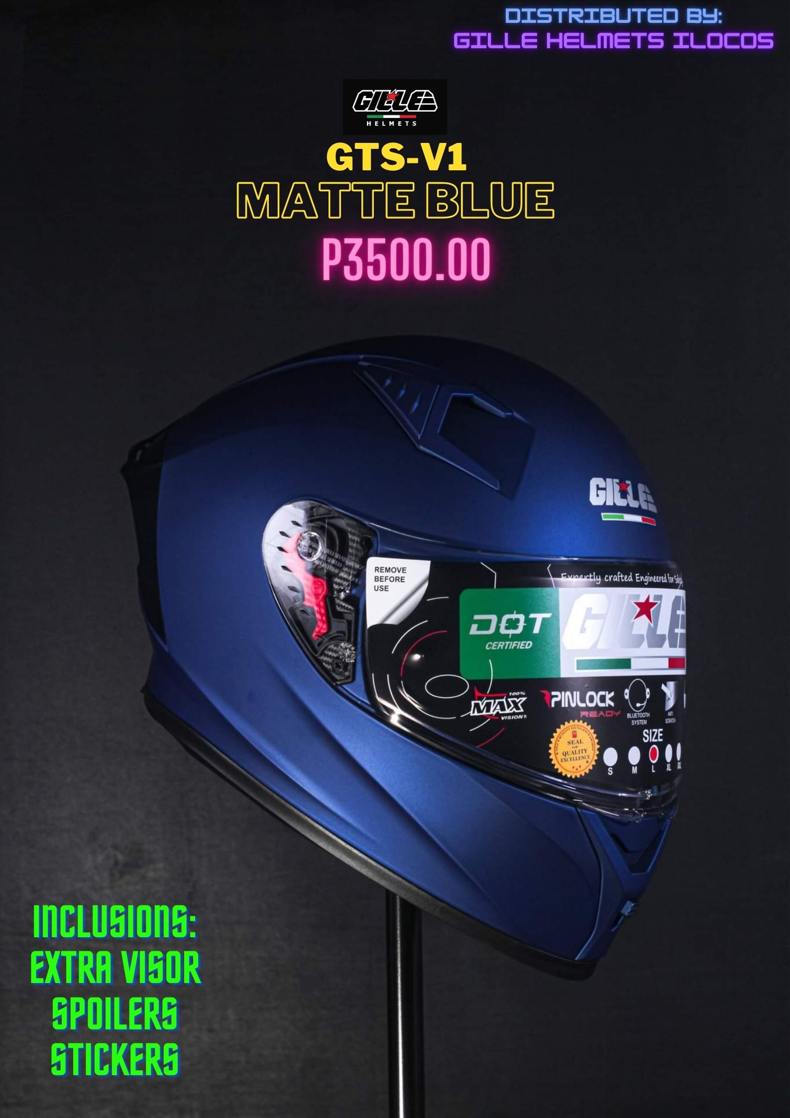 Gille Helmets GTS-V1 Mono Series (Sizes from Medium to XL) | Lazada PH