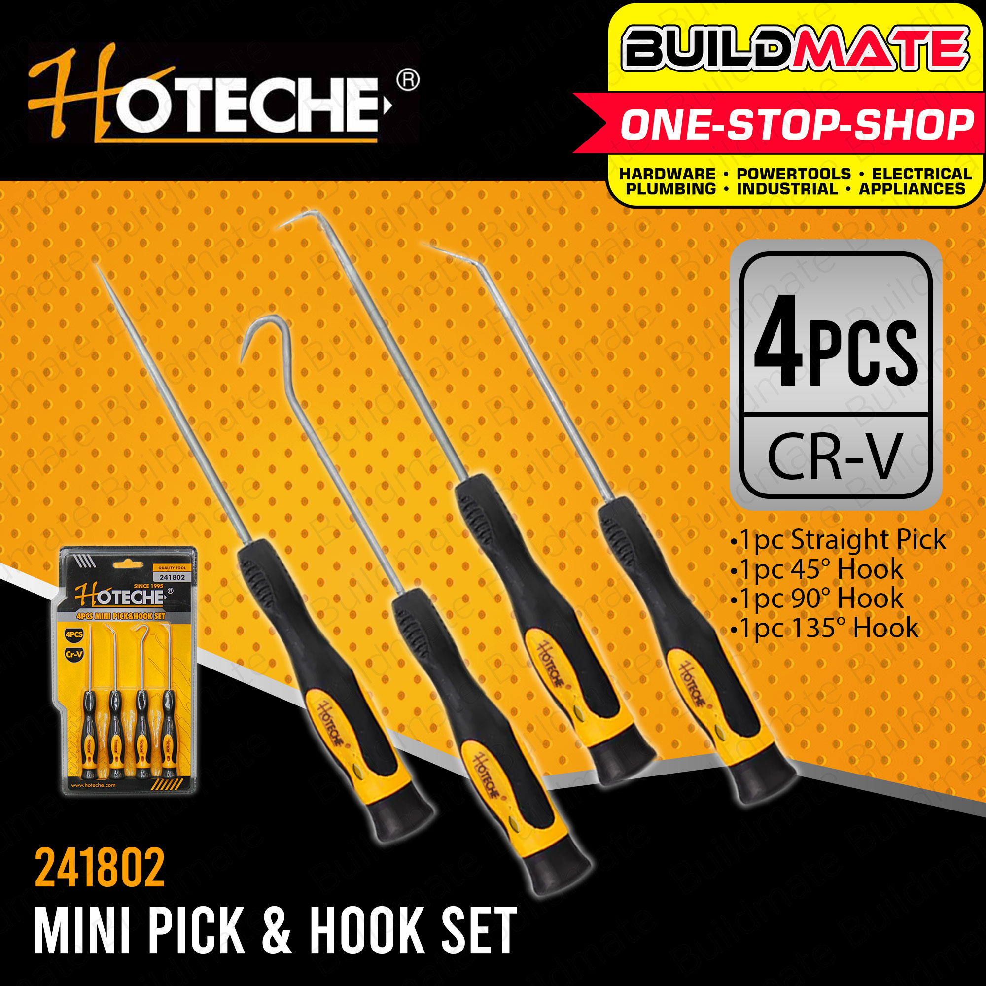 Hoteche Mini Lock Pick and Hook Pick Locking Set Cr-V 4 PCS/SET HTC ...
