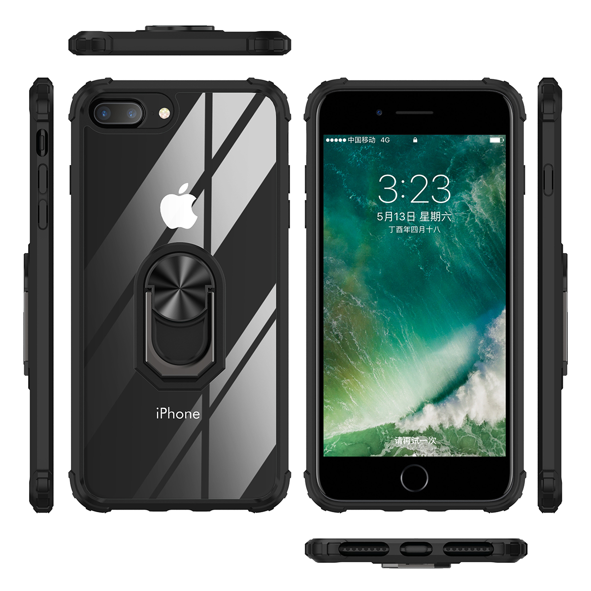 iPhone 8 Plus Case, WindCase Hybrid Case with Ring Holder Stand ...