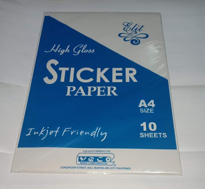Veco Sticker Paper by 10 sheets A4 size ( color white only ) | Lazada PH