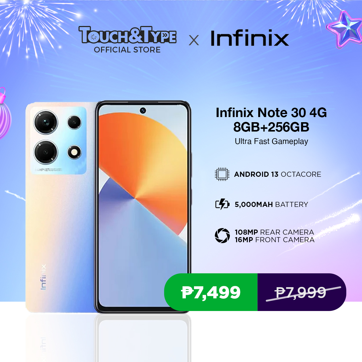 Infinix Note 30 4G 8GB+256GB Gaming Mobile - Fast 4G Connectivity ...