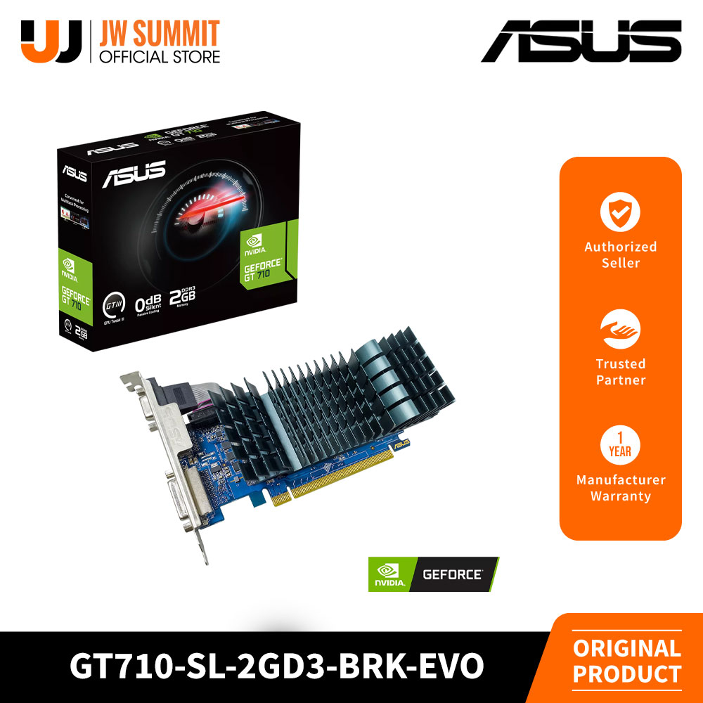 Asus GeForce GT 710 2GB DDR3 EVO Low-Profile Graphics Card for Silent ...