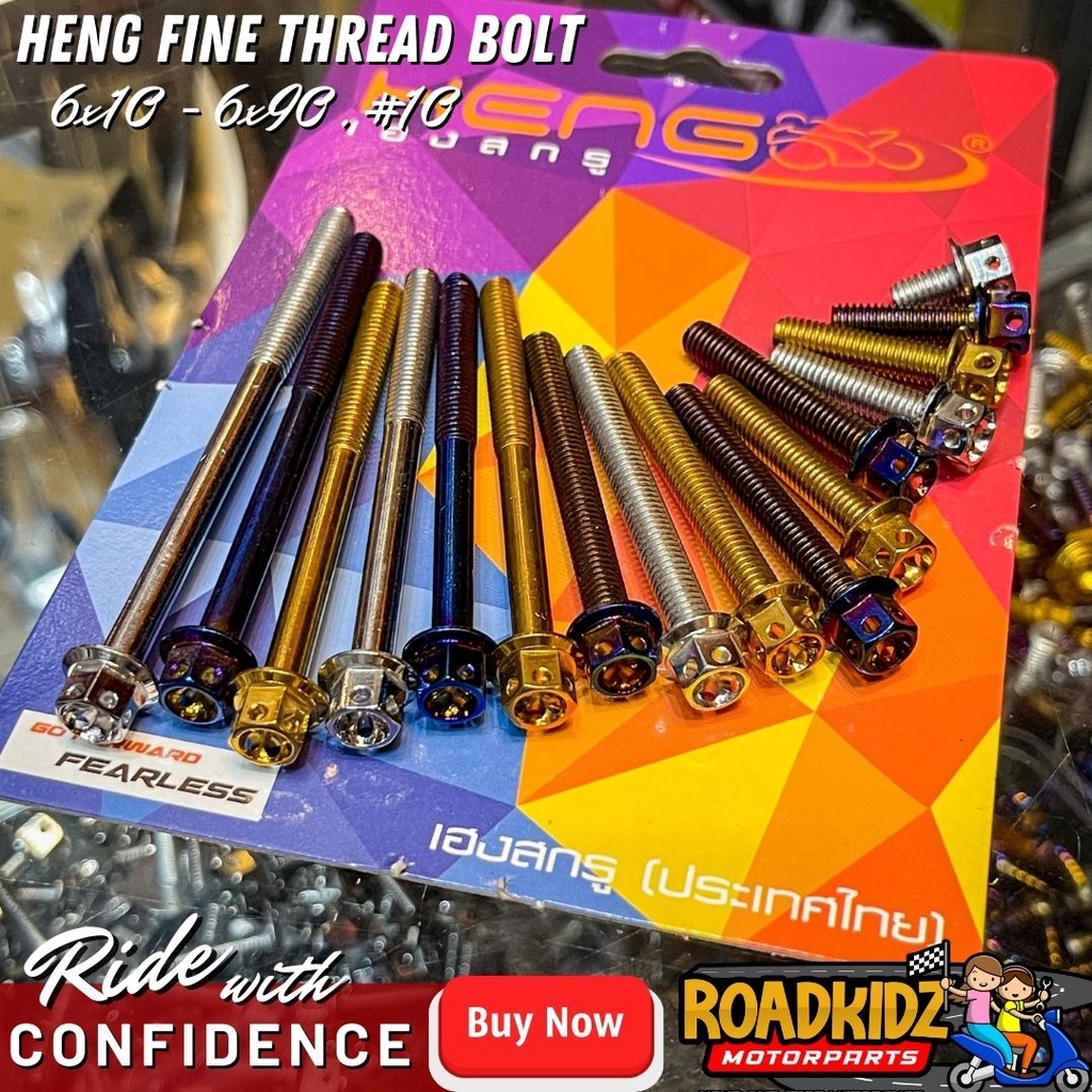 HENG FLOWER BOLTS FINE THREAD 6x10MM to 6x90MM (#10) 1 PC ONLY | Lazada PH