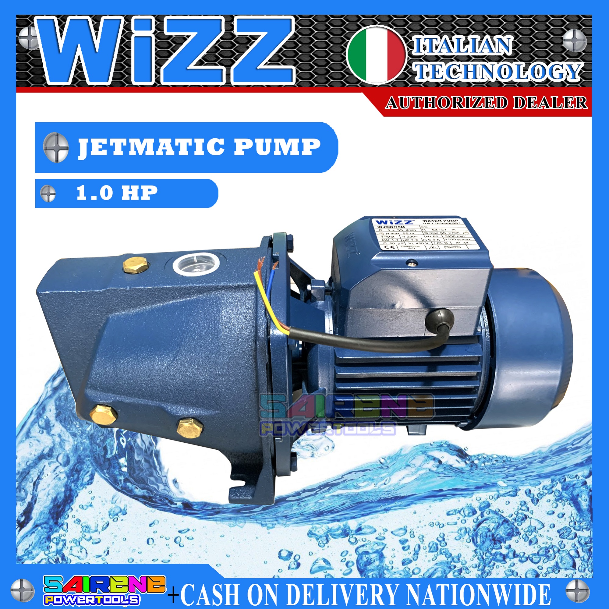 WIZZ JET MATIC PUMP 1.0HP (WZ-WJSW/10M) BOOST UP TO 80L/MIN HIGH ...