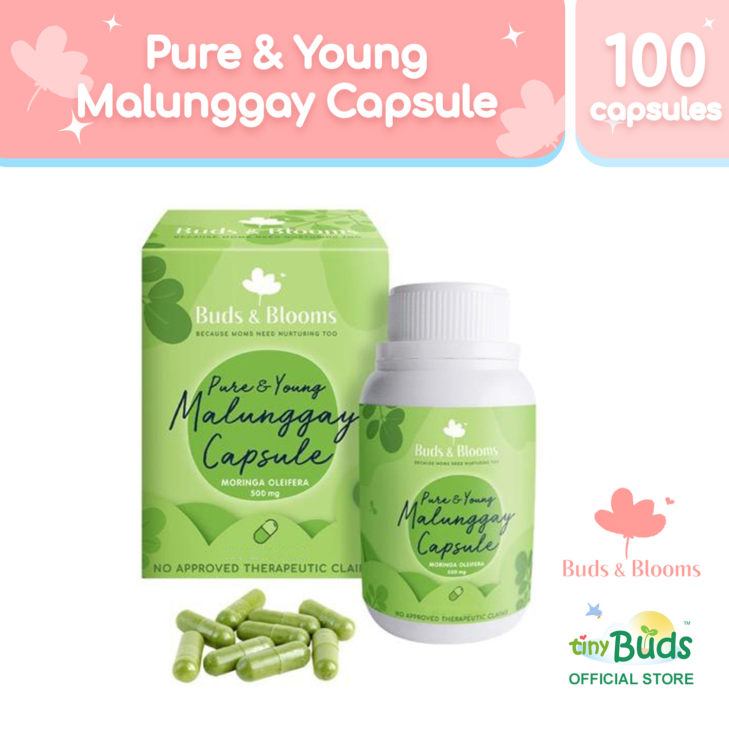 Buds & Blooms Pure & Young Malunggay Capsule - 100 capsules | Lazada PH