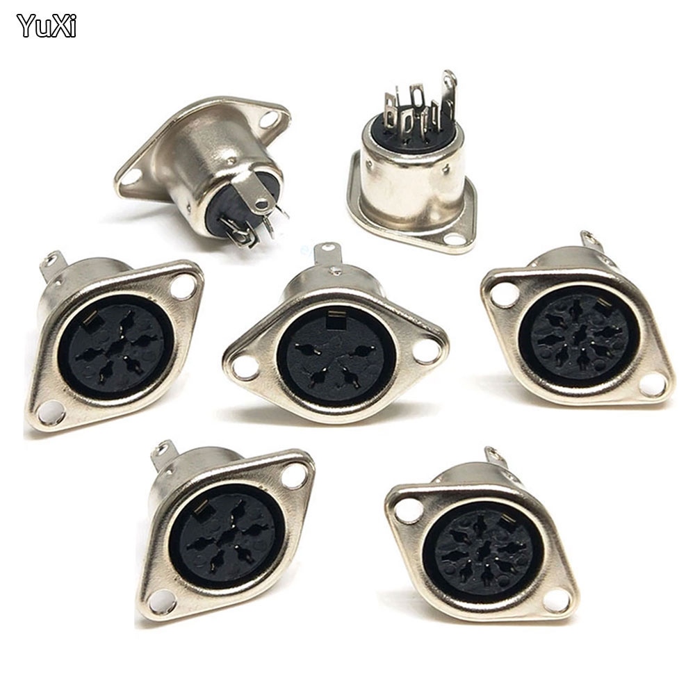 Solder Din 5 Pin Male Connector Din Connector 5 Panel Mount - 10pcs ...