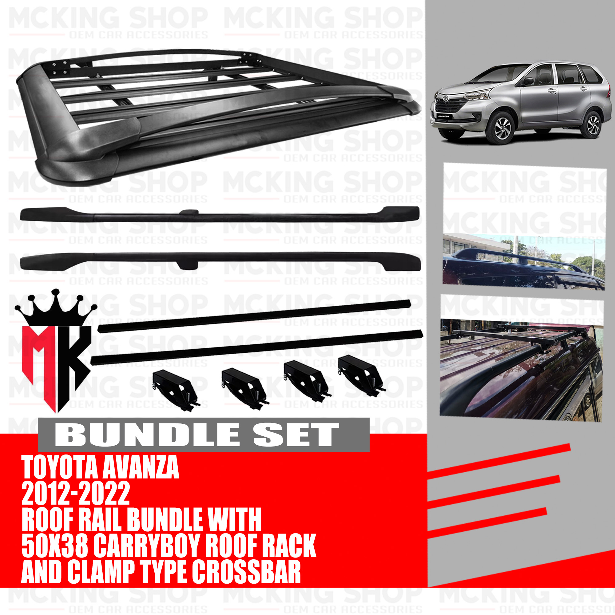 Toyota Avanza 2012-2022 CARRYBOY 50x38 Roof Rack / Roofrack Top Load ...