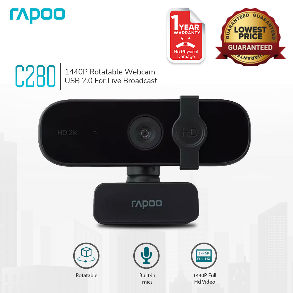 Rapoo C280 C270L C260 2K 1080P 1440P Webcam With USB 2.0 With Mic ...