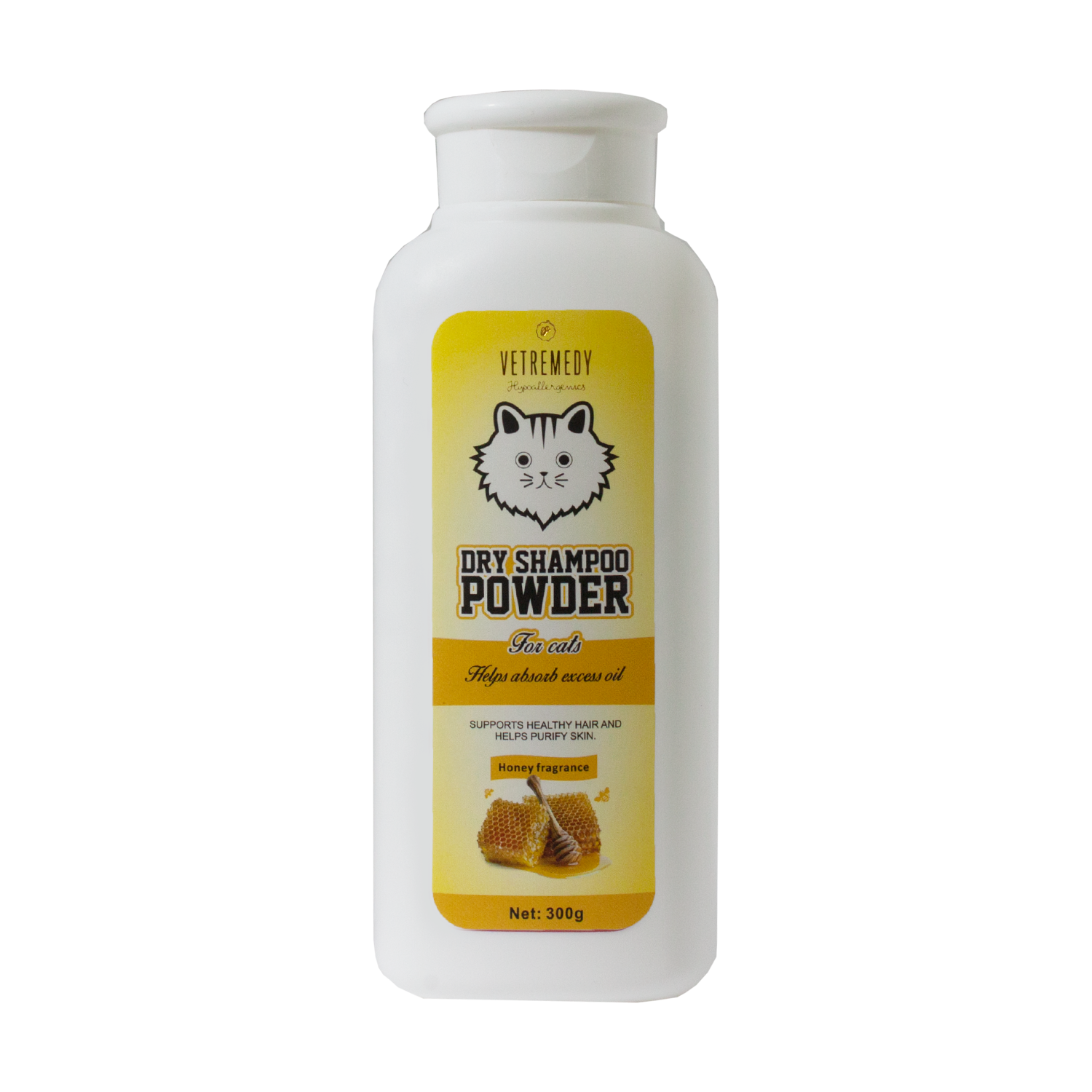 Vet Remedy Cat Dry Shampoo Powder (Reduces tangles, odor and grease ...