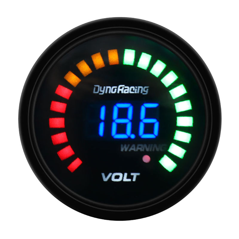 Dyno Racing 2 inch 52mm Digital Analog LED Electronic Auto Car Voltage ...