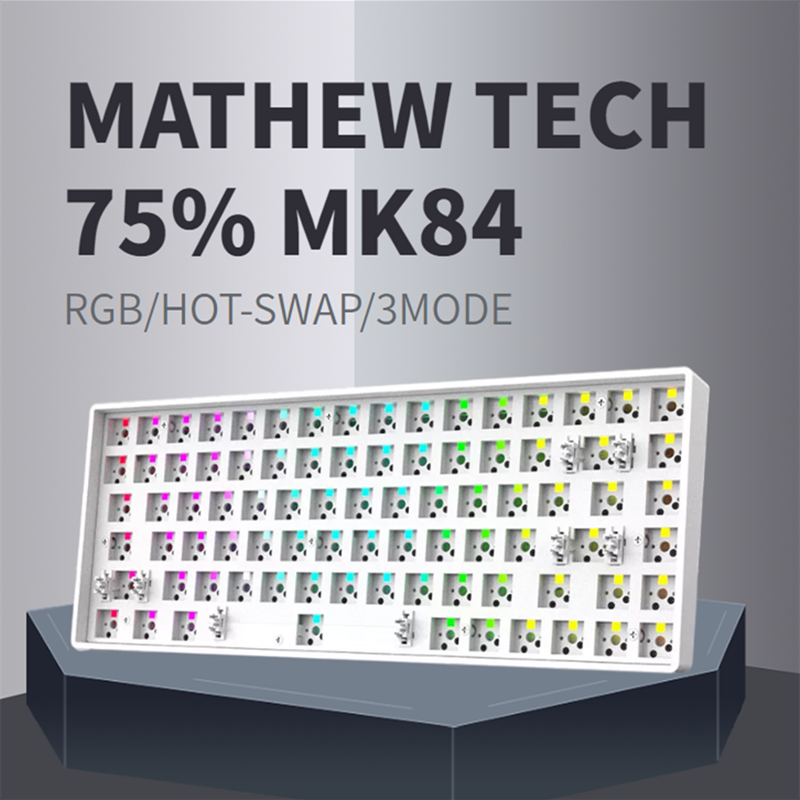 （HOT）MK84 Mechanical Keyboard Kit RGB Light Bluetooth 2.4gWired Three ...