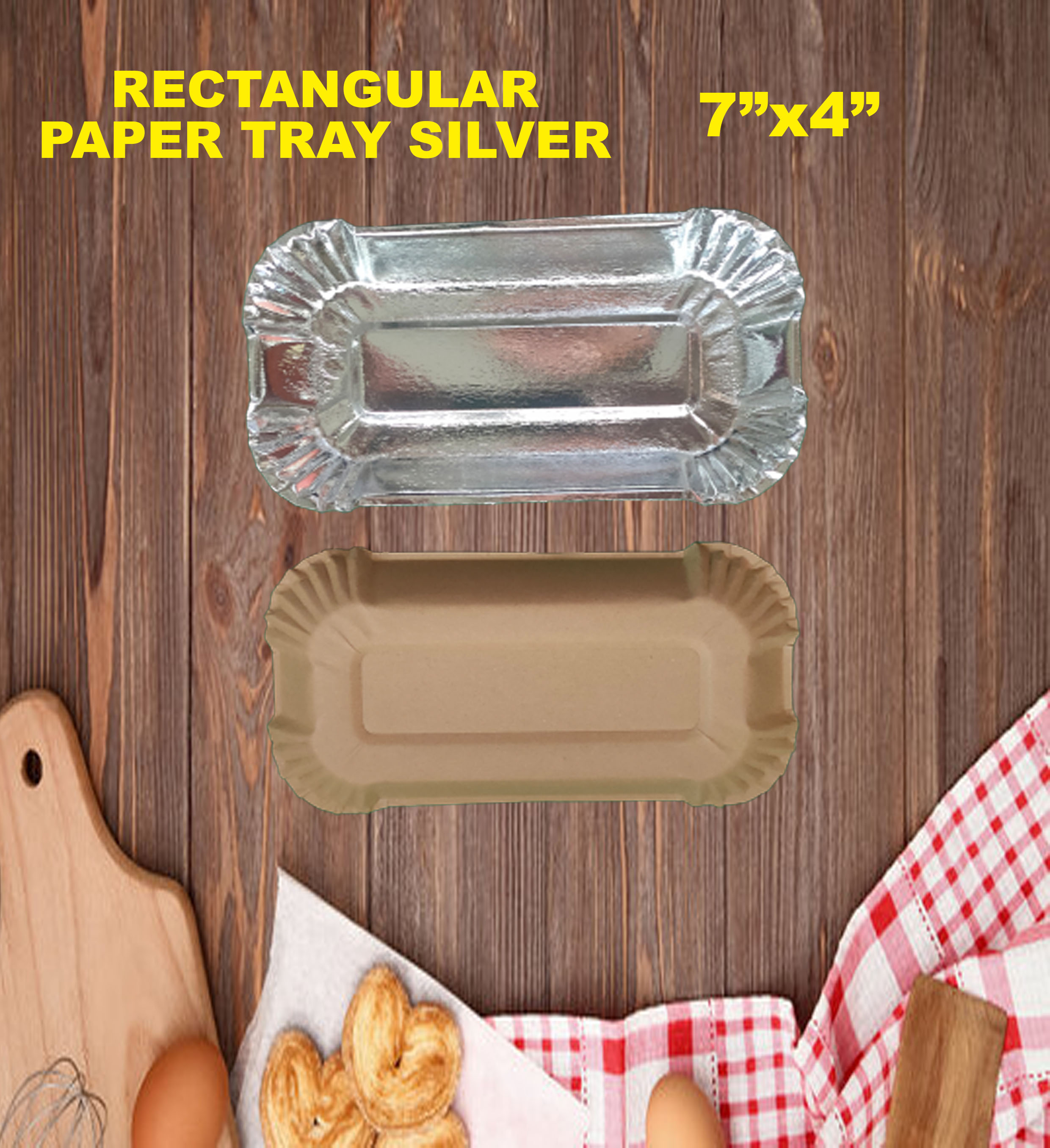 RECTANGULAR PAPER PLATE SILVER (7" x 4") | Lazada PH