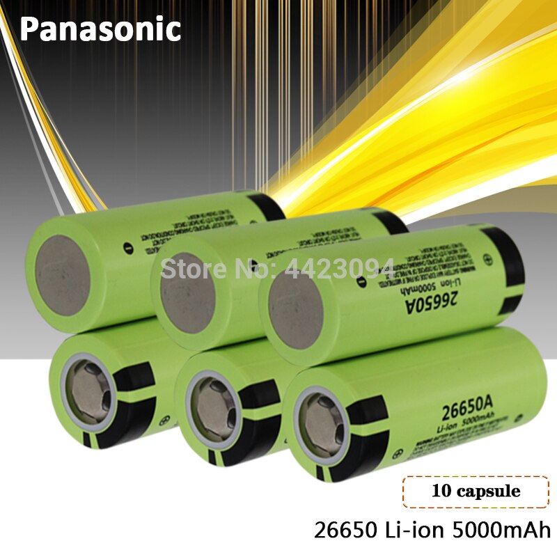100% Original Panasonic 26650A 3.7V 5000mAh High Capacity 26650 Li-ion ...