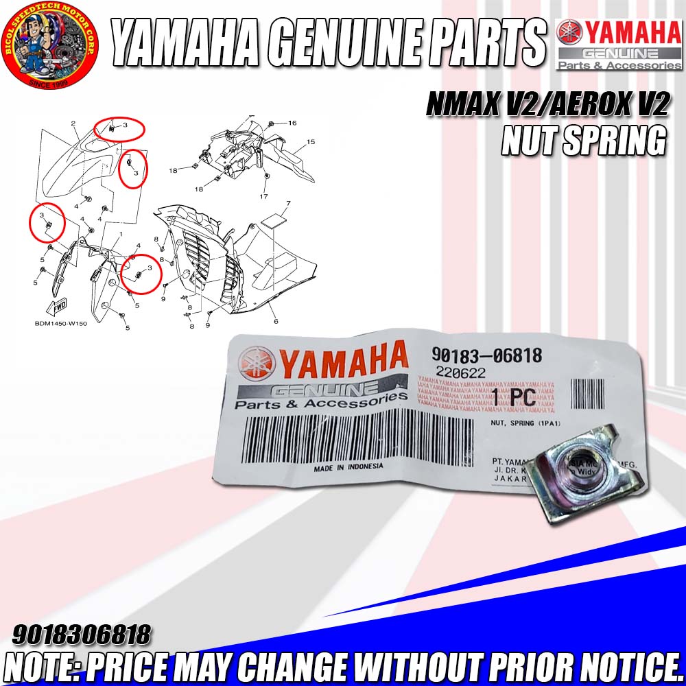 NMAX V2/AEROX V2 NUT SPRING (YGP)(Genuine: 90183-06818) | Lazada PH