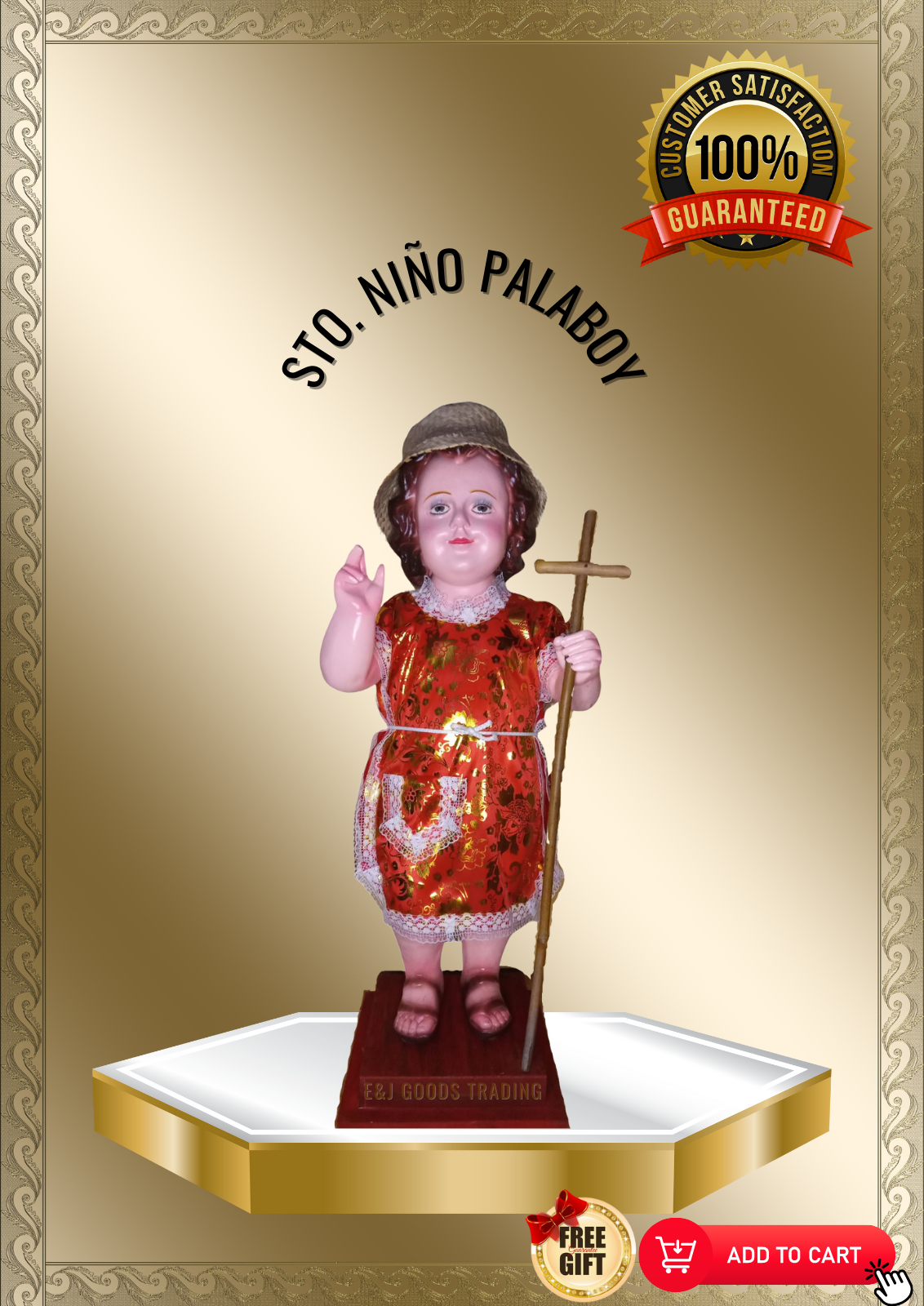 Sto. Niño Palaboy size#60 red 70cm (santo nino gala laboy lagalag altar ...