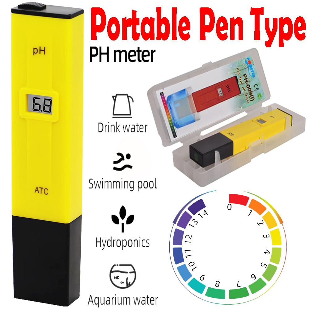 Portable Pen Type PH Meter ATC Water test Digital PH Meter Tester PH ...