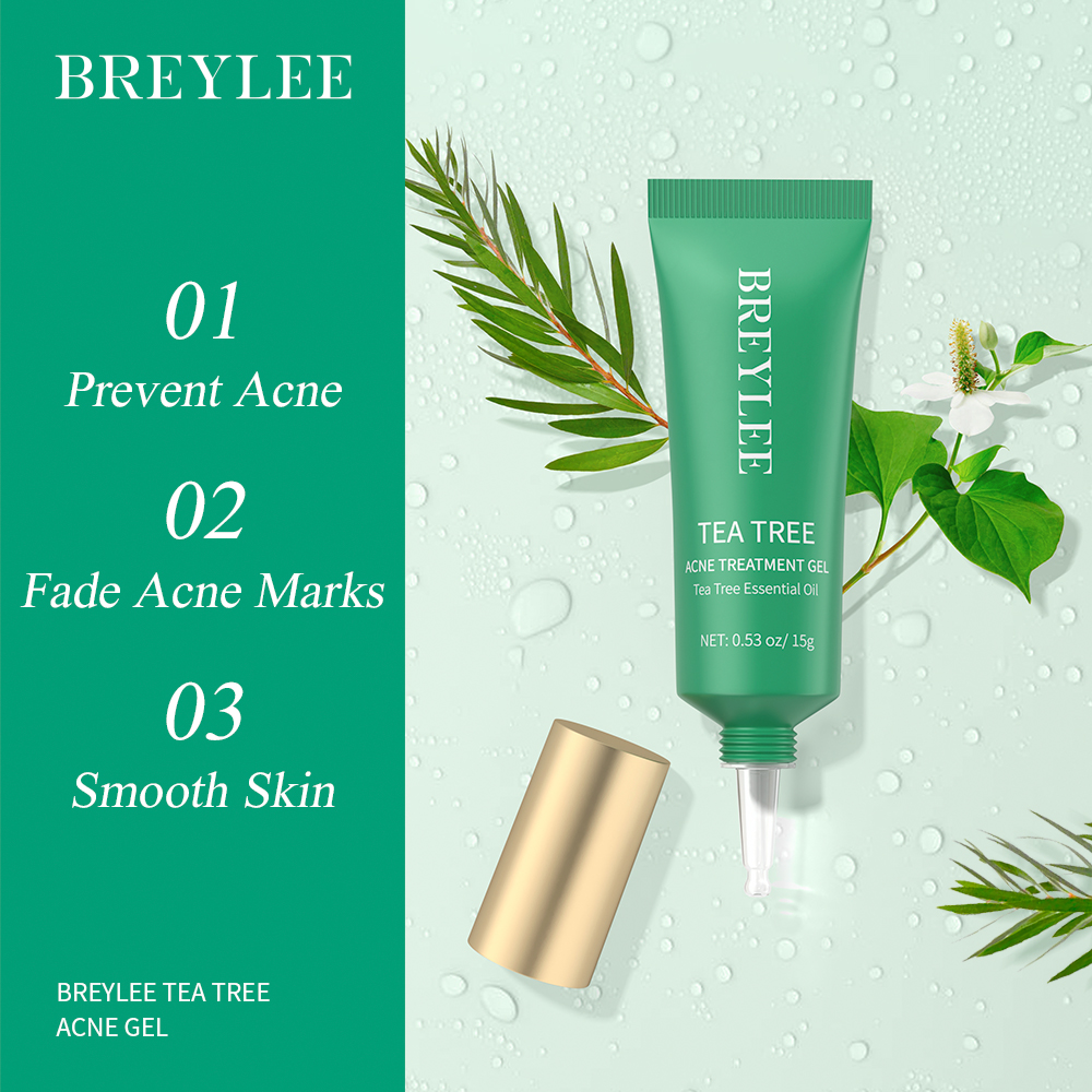 BREYLEE TEA TREE ACNE GEL Acne Removal with Plant Extracts Acne Pimples ...