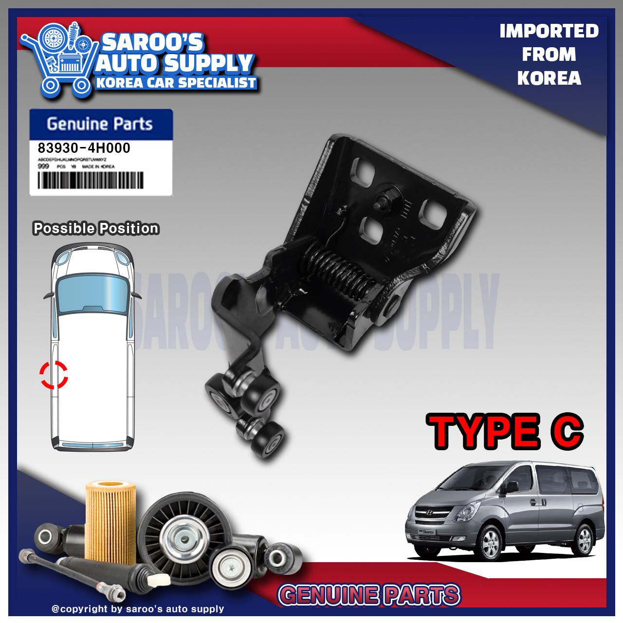 [Genuine] Sliding Door Roller For Hyundai Grand Starex (07-18 ...