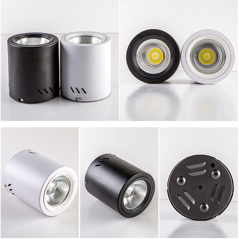 NOXIER (Free Bulbs) Round Surface Downlights E27 3inches / 4inches Screw Port Surface Mounted ...