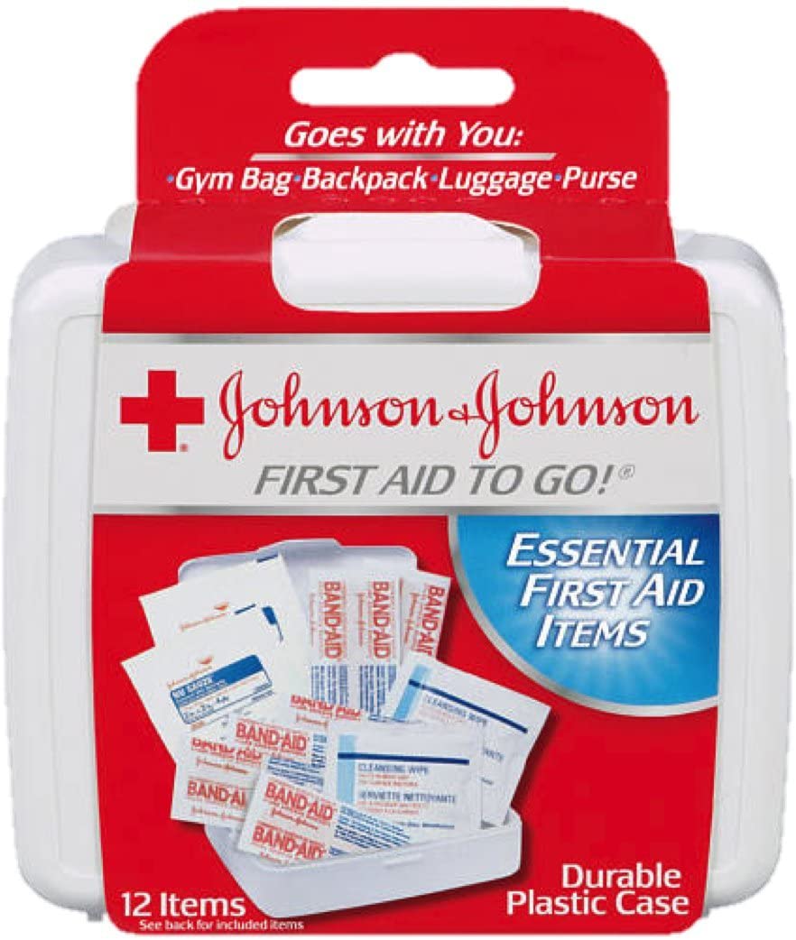 Johnson & Johnson First Aid to Go, Mini First Aid Kit with 12 Items ...