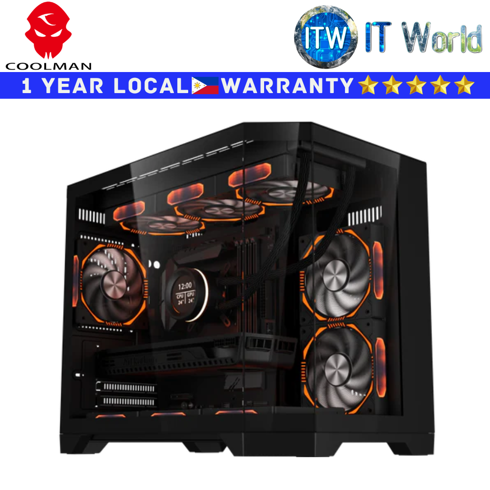 Itw | Coolman Computer PC Case Spectra M-ATX Case Tempered Glass (Black ...